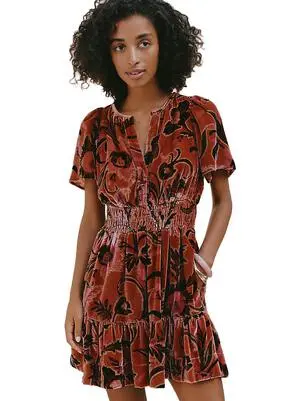 THE SOMERSET COLLECTION BY ANTHROPOLOGIE The Somerset Collection Velvet Mini Dress - Cedar