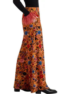 La DoubleJ Floral-print Palazzo Pants - Orange