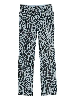 MUGLER Mugler Velvet-Print Straight-Leg Jeans