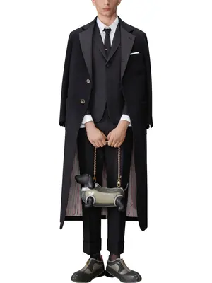 Thom Browne Notched-collar Coat - Black