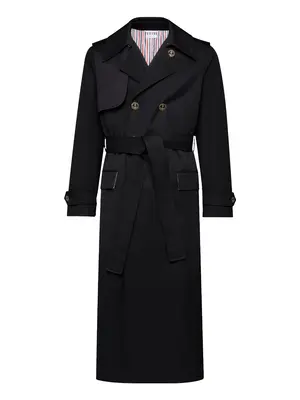 Thom Browne Double-breasted Trench Coat - Black