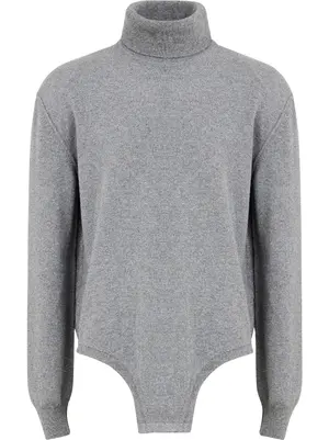 MAISON MARGIELA Roll-neck Knitted Top - Grey