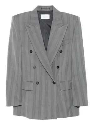 Sportmax Merlot Double-breasted Blazer - Grey