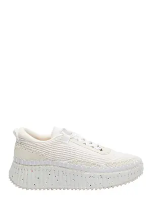 Chloé Nama Panelled Knit Sneakers - White