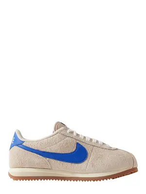 Nike Cortez Vintage Leather-trimmed Brushed-suede Sneakers - Neutrals