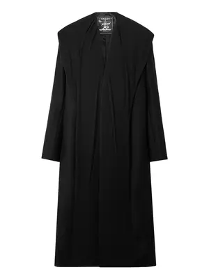Y/project Hooded Draped Cotton Coat - Black