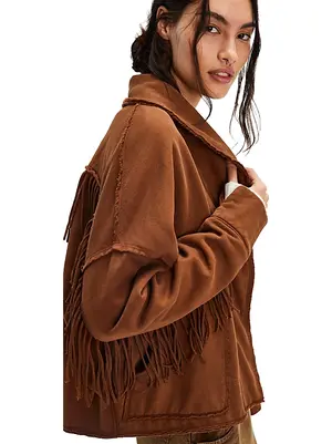 RAGABOND Wyatt Fringe Cardigan Saddle
