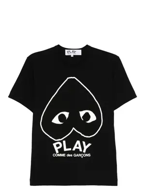 Play Comme Des Garcon Logo-print T-shirt - Black