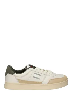 Tommy Hilfiger Tonal-logo Leather Trainers - Neutrals
