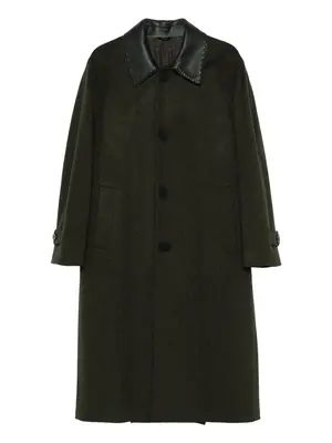 Fendi Pleat-detail Mid-length Coat - Green