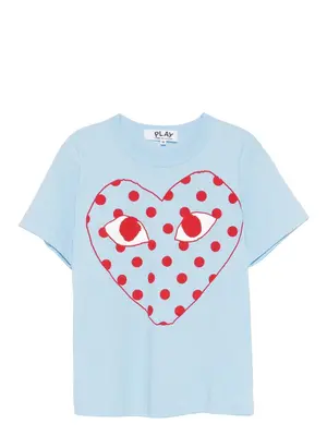 Play Comme Des Garcon Heart-print T-shirt - Blue