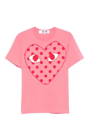 Play Comme Des Garcon Heart-print T-shirt - Pink