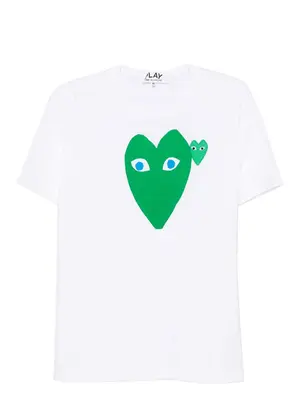 Play Comme Des Garcon Heart-print T-shirt - White