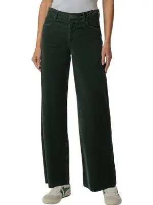 Kut From The Kloth Meg Fab Ab High Waist Wide Leg Corduroy Pants - Evergreen