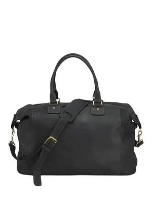 SAREP + ROSE Oakley Travel Weekend Bag - Black Nubuck