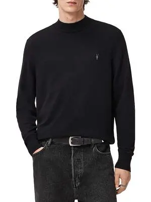 ALLSAINTS Kilburn Wool & Nylon Regular Fit Mock Neck Sweater - Black