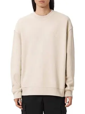 ALLSAINTS Haven Embroidered Logo Oversized Sweatshirt - Feather Taupe