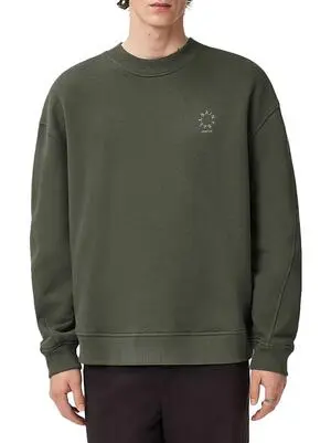 ALLSAINTS Haven Embroidered Logo Oversized Sweatshirt - Garnet Green