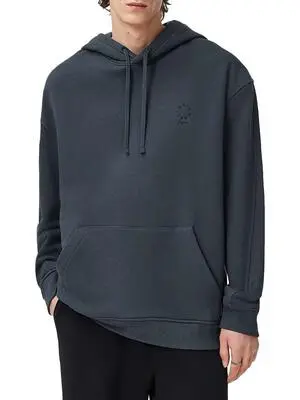 ALLSAINTS Haven Embroidered Logo Oversized Hoodie - Moonstone