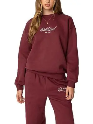 EDIKTED Get Sweatshirt - Burgundy