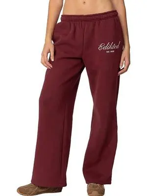 EDIKTED Get Sweatpants - Burgundy