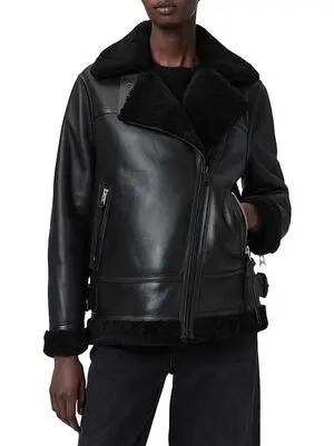 ALLSAINTS Sola Shearling Jacket - Black/black