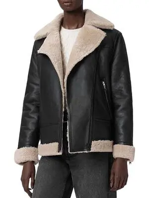 ALLSAINTS Sola Shearling Jacket - Black/natural