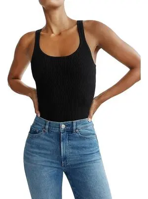 DL1961 Instasculpt Ribbed Tank Top - Black