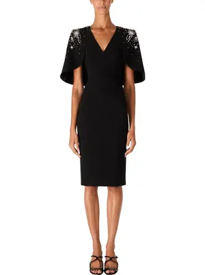 Jenny Packham Zeya Sequin-embellished Midi Dress - Black
