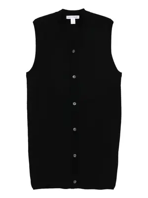 Comme Des Garçons Sleeveless Wool Cardigan - Black