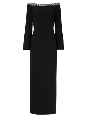 Jenny Packham Lima Crystal-embellished Midi Dress - Black
