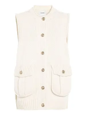 BARRIE Chunky Knit Vest - White