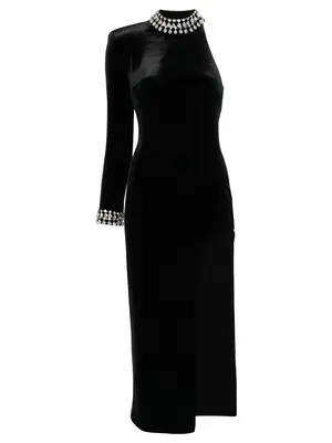NISSA NISSA Crystal-Embellished Velvet Midi Dress