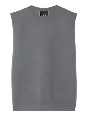 ADIDAS ORIGINALS Y-3 Frayed Wool Vest - Gray