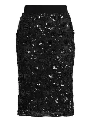Dolce & Gabbana Floral Paillette Midi-skirt - Nero