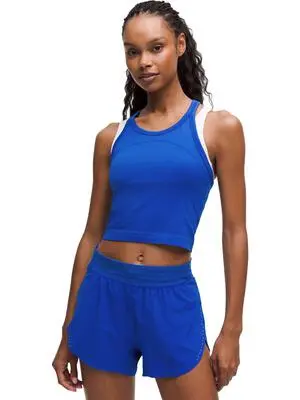 Lululemon Swiftly Tech Cropped Racerback Tank Top 2.0 Galactic Cobalt/galactic Cobalt
