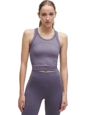 Lululemon Swiftly Tech Cropped Racerback Tank Top 2.0 Grape Mist/grape Mist