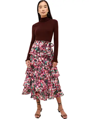 MARIE OLIVER Adler Printed Midi Skirt - Jasmine