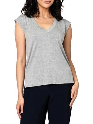 GIBSONLOOK Luxe V-neck T-shirt - Heather Grey