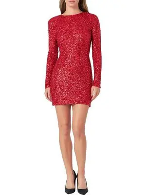 Endless Rose Sequin Mini Dress - Red