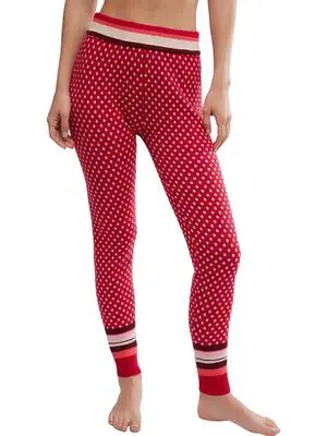 Free People Falala Fair Isle Leggings - Red Peppermint Dot