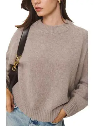 REFORMATION Cove Oversized Crewneck Cashmere Blend Sweater - Toast