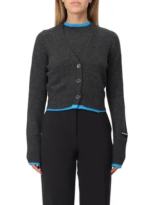 Pinko Ribbed V-neck Cardigan - Grey