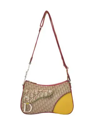 Dior Trotter Canvas Rasta Double Saddle Bag - Beige