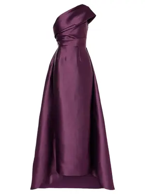 Solace London One-shoulder Twill Gown - Purple