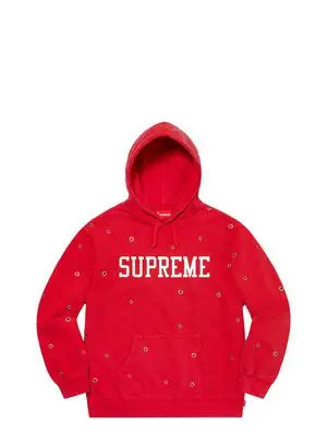 Supreme Eyelet Hooded Sweatshirt - Red