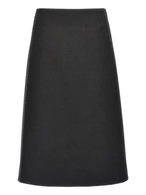 JIL SANDER 70' Wool Skirt - Gray