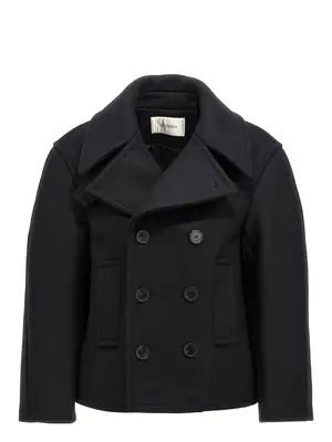 Saint Laurent Oversized Caban Coat - Black