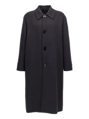 Fendi Double Wool Coat - Blue