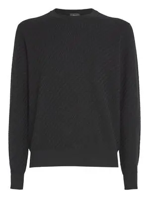 Brioni Trama Weave Sweater - Black